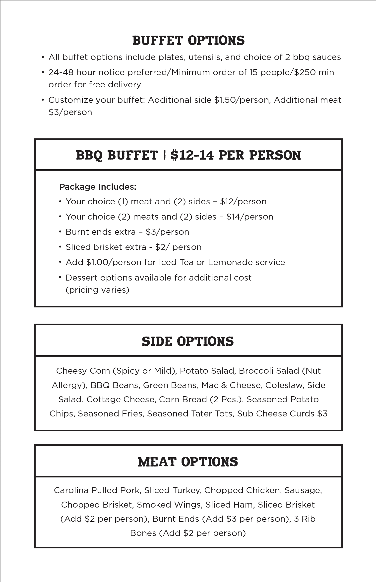 Per-Person Buffet Catering in Johnston, IA - ShortE's BBQ