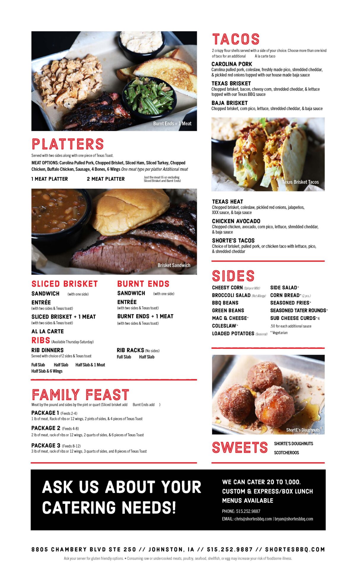 Lunch & Dinner Menu | Des Moines Restaurant | ShortE's BBQ
